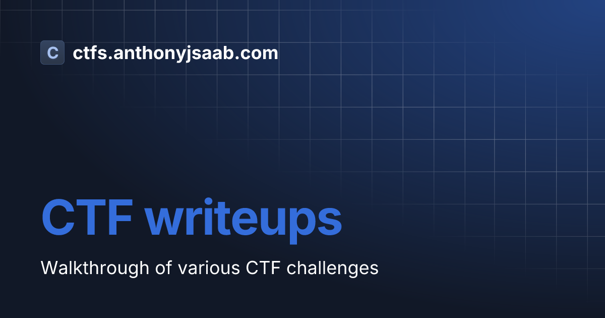 CTF writeups | ctfs.anthonyjsaab.com